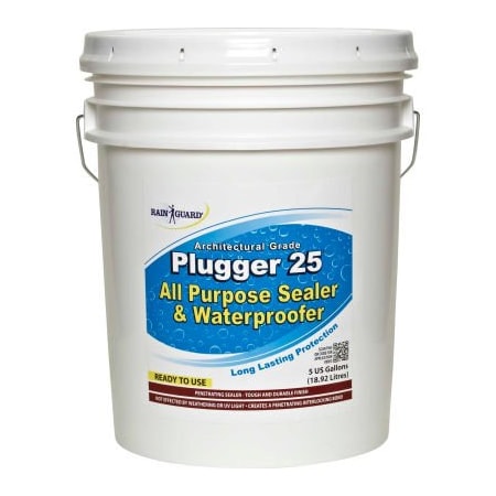 Weatherman Products,. Plugger 25 Clear Acrylic Flat Sheen Surface Sealer, 5 Gallon Pail 1/Case ...